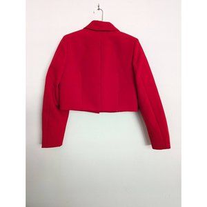 Zara | Jackets & Coats | Zara Women Red Short Cropped Flap Jacket ...